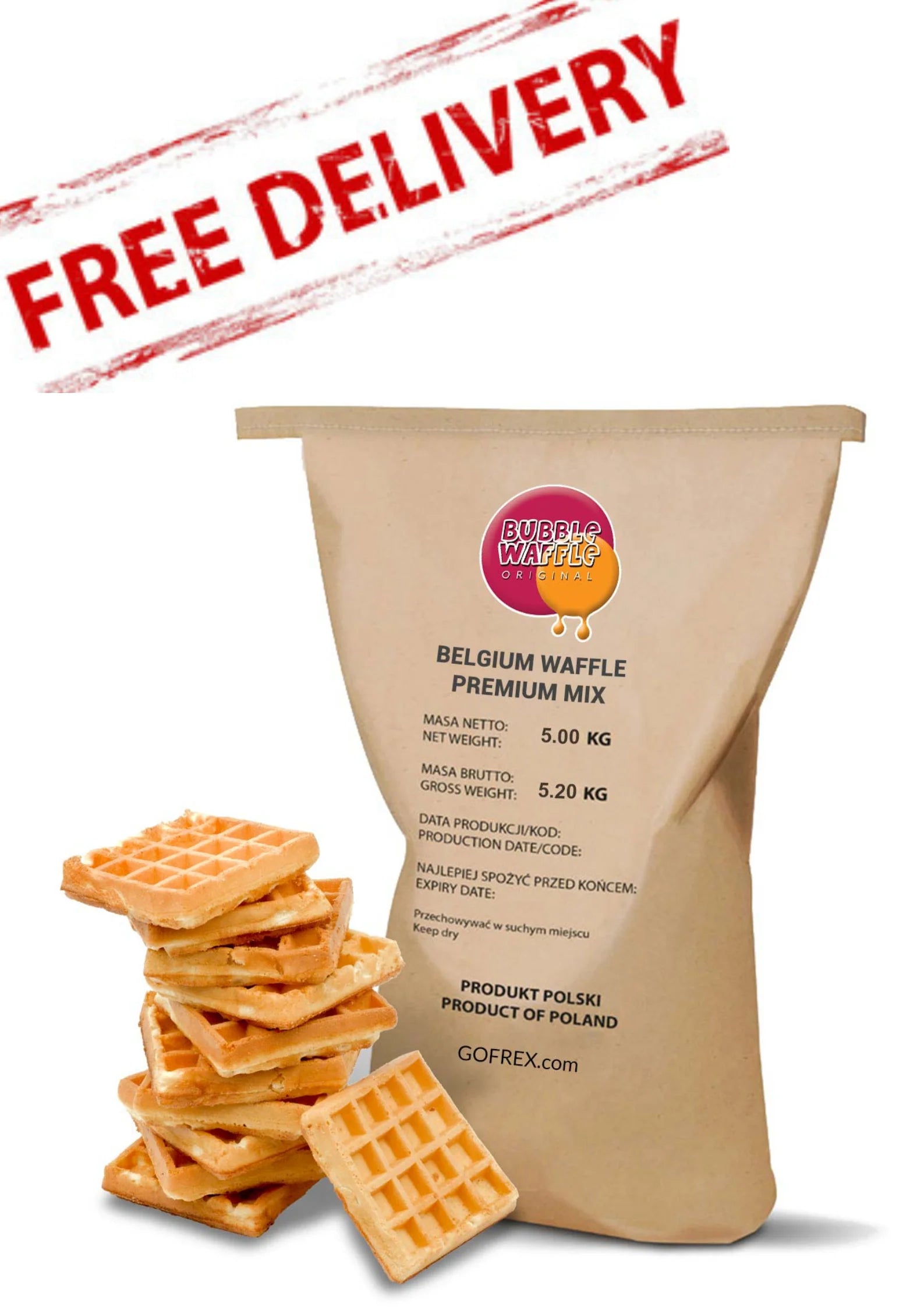 Commercial Ready Made Waffle Mix – Gofrex Waffle